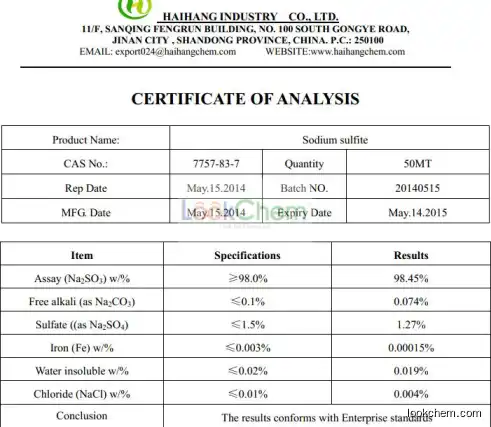 CAS No.7757-83-7,Sodium sulfite Suppliers,MSDS download